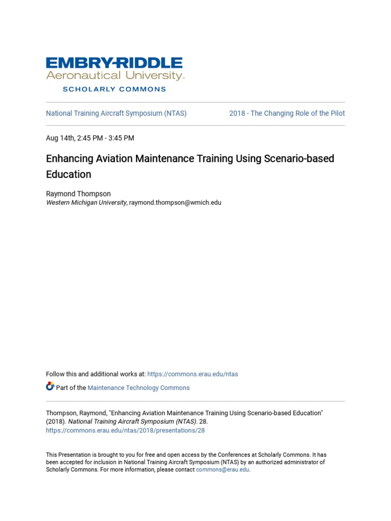 Enhancing Aviation Maintenance Training Using Scenario-based Educ | PDF