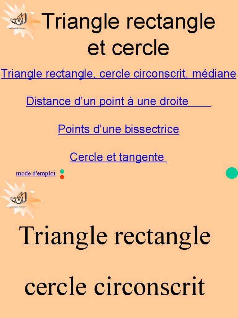 4 Triangle Rectangle Et Cercle | PDF | Triangle | Cercle