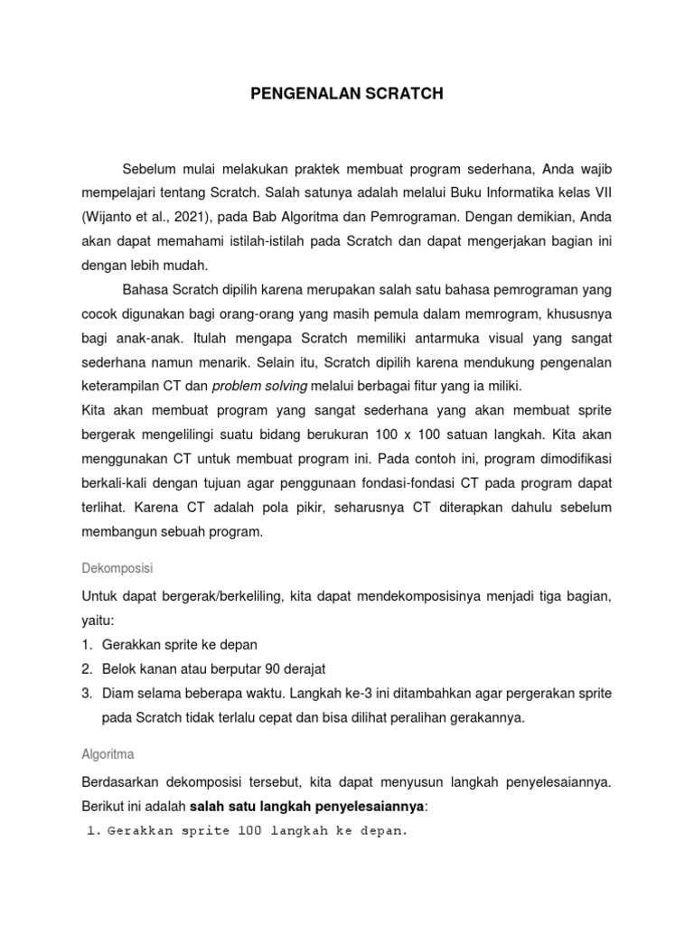 Pengenalan Scratch | PDF