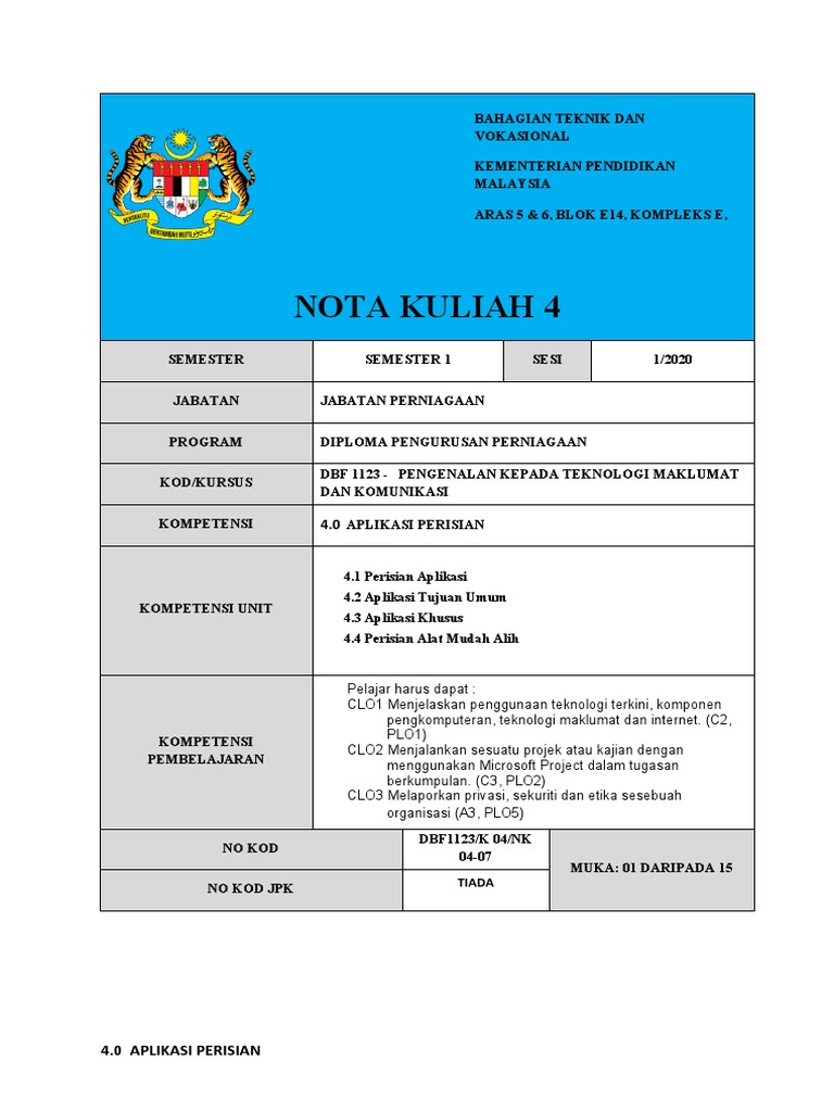DBG1123 - Nota Unit 4 - 2020 | PDF