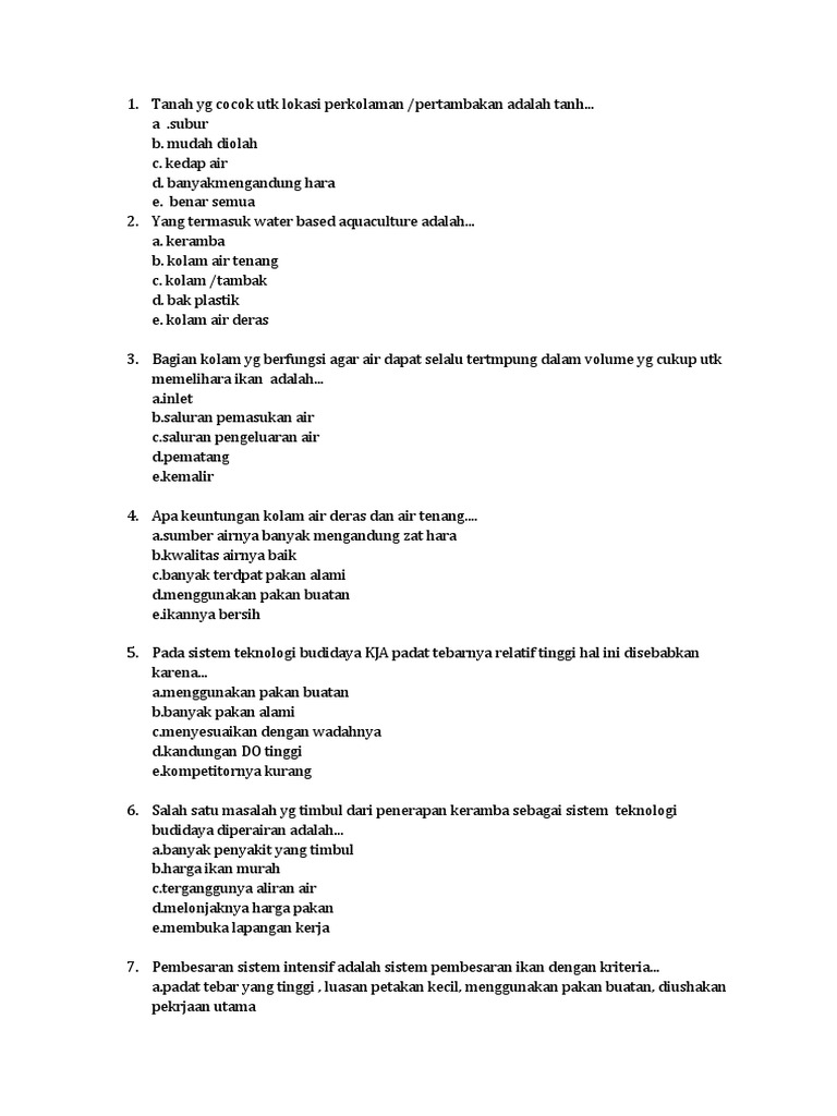 Teknik Pembesaran Ikan Uas Iii | PDF