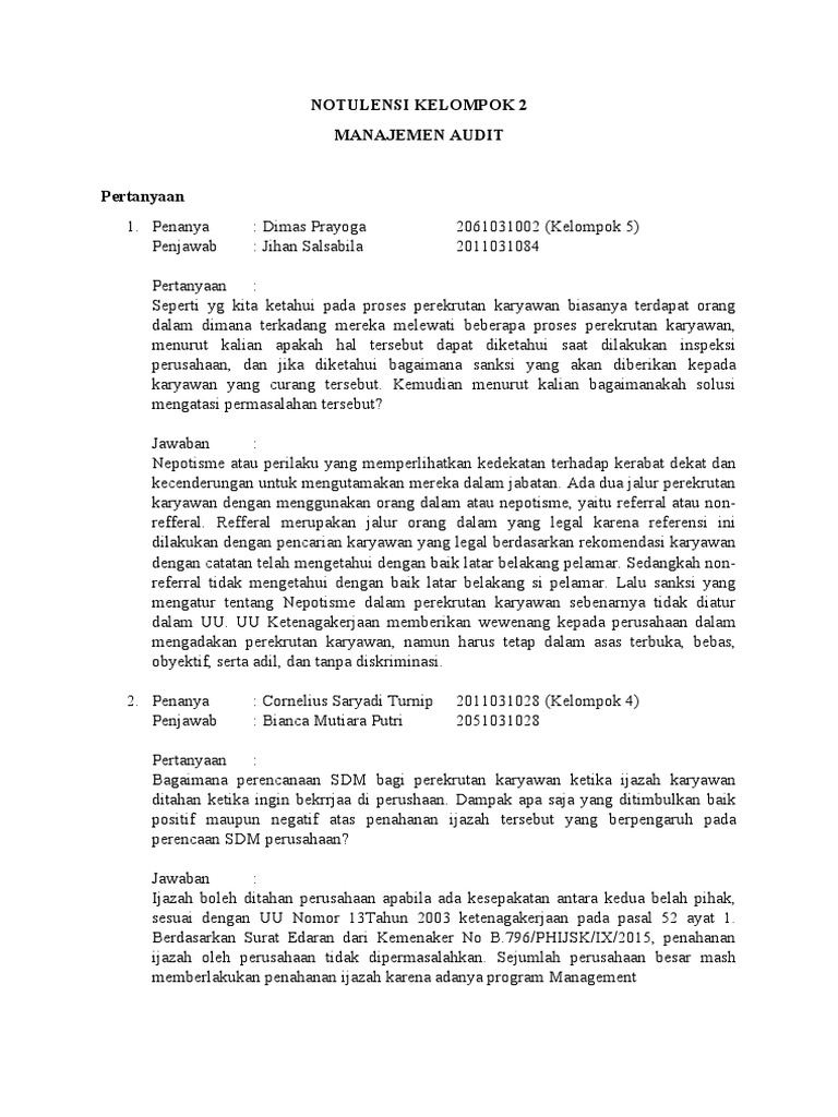 Notulensi Kelompok 2 | PDF | Karier & Perkembangan | Pengembangan Diri