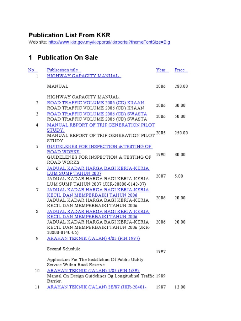 Publication List From KKR | PDF | Government | Malaysia