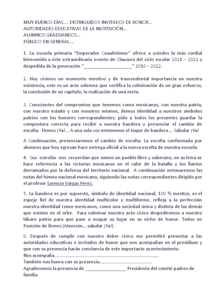 Ejemplo Programa Clausura EP | PDF