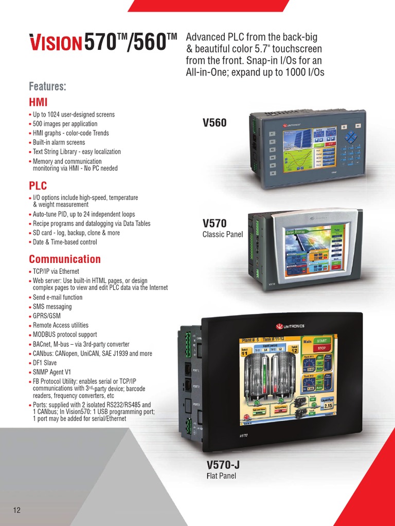 Unitronics V570 Pdf Programmable Logic Controller Electrical