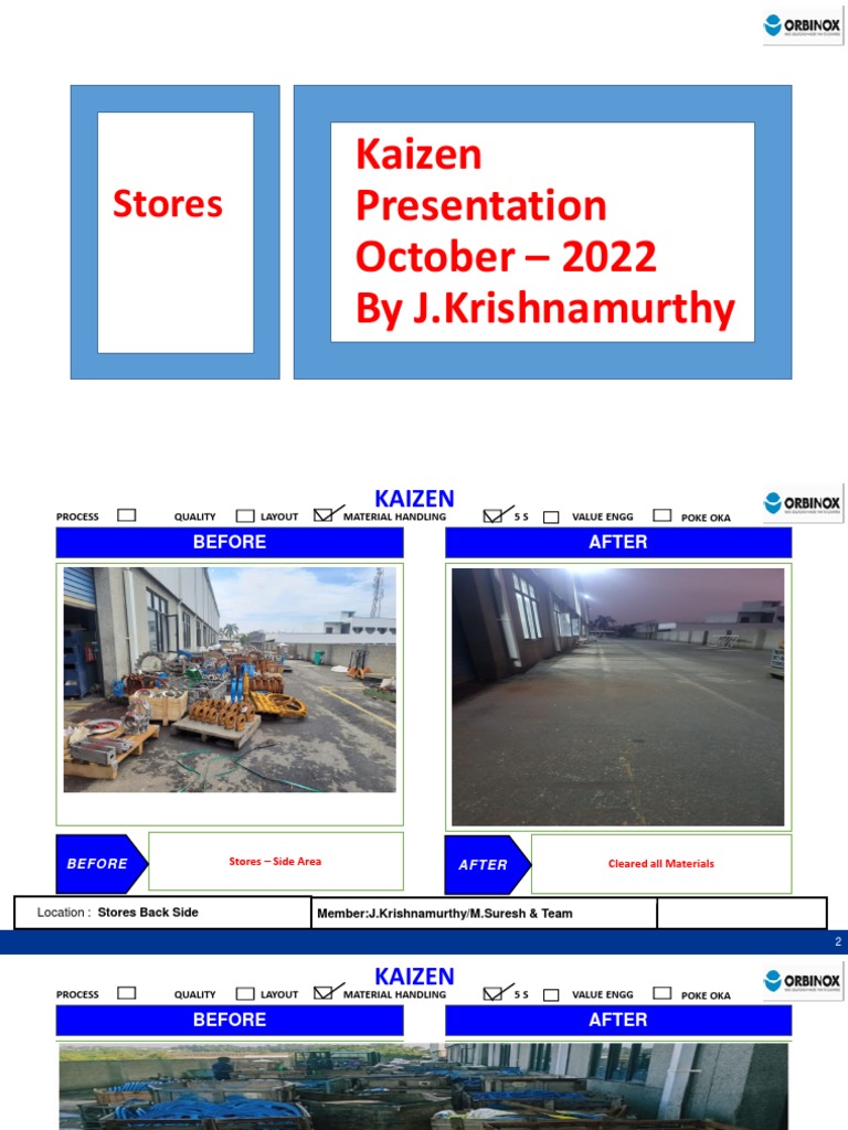 Kaizen - Stores - October 2022 | PDF | Lean Manufacturing | Quality