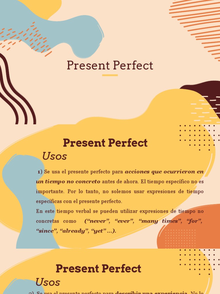 Guía del Presente Perfecto | PDF | Crecimiento personal y profesional ...