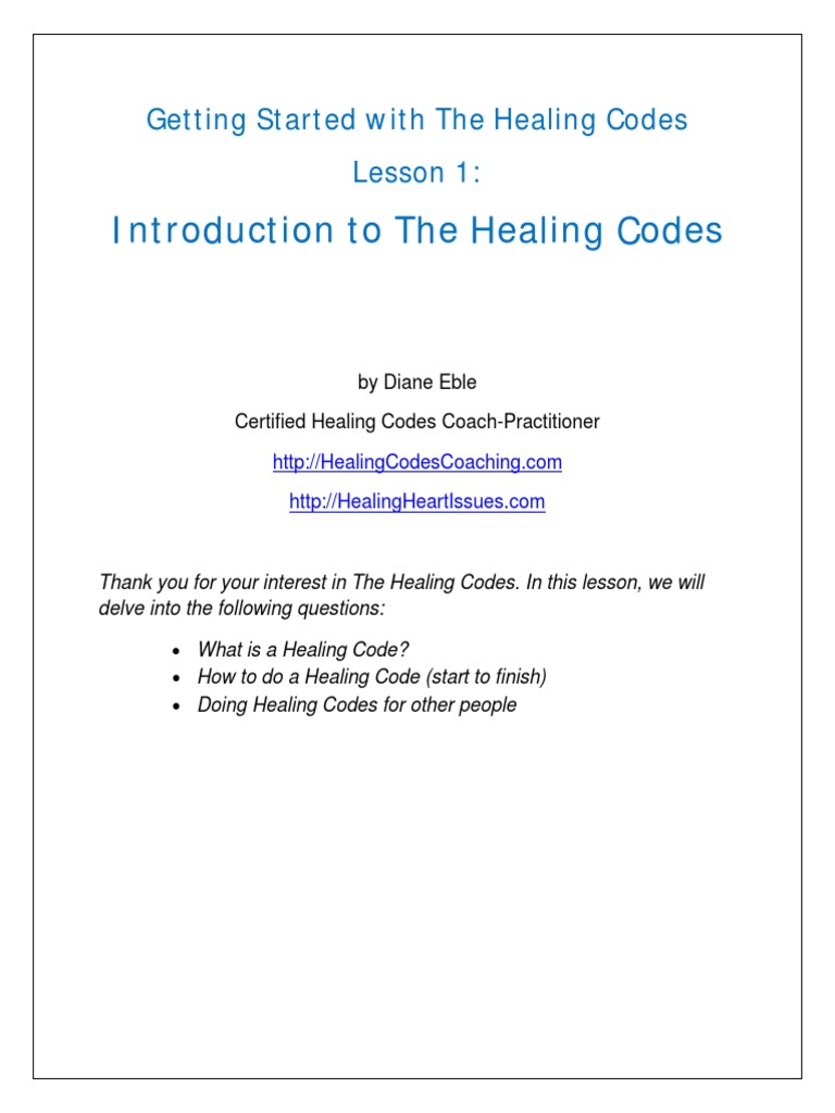 Introduction To The Healing Codes | PDF | Vagus Nerve | Truth