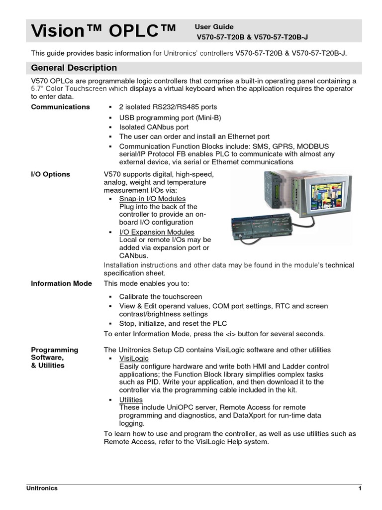 Vision™ OPLC™: General Description | PDF | Programmable Logic ...