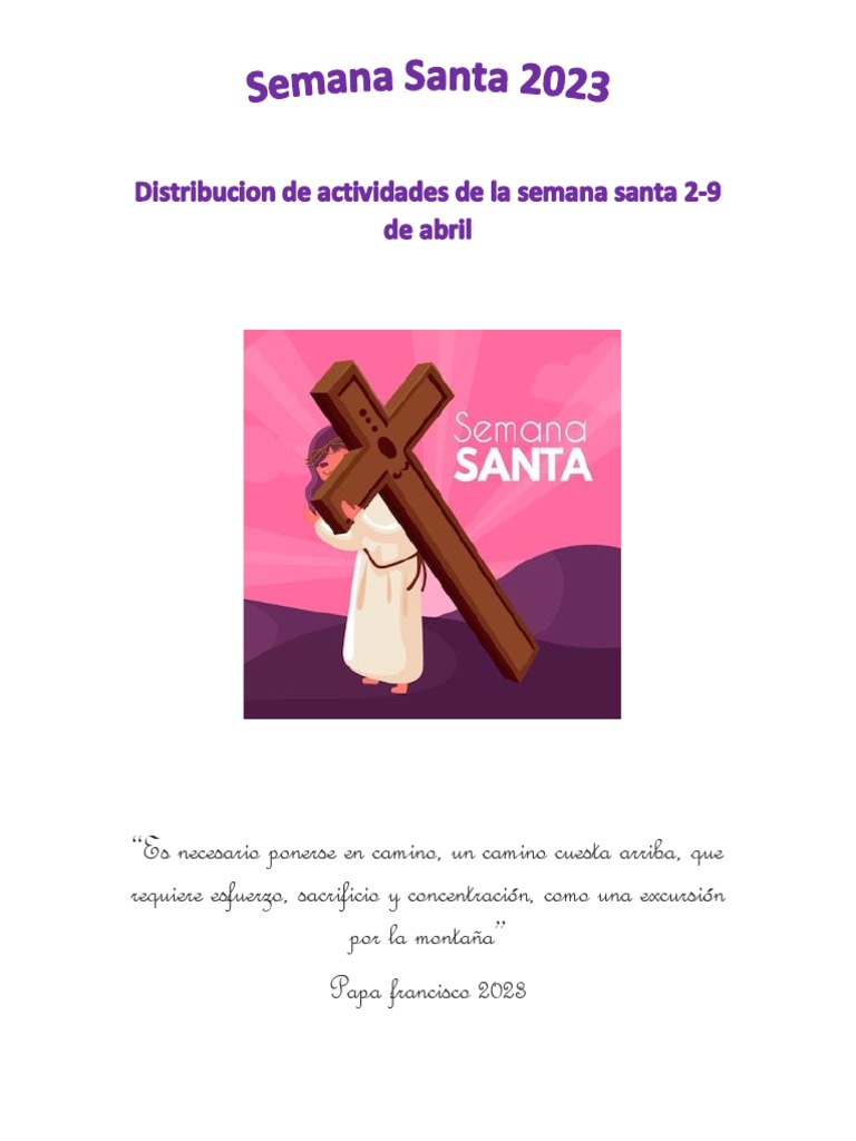 Semana Santa 2023 | Descargar gratis PDF | Misa (liturgia) | Adoración Cristiana Y Liturgia