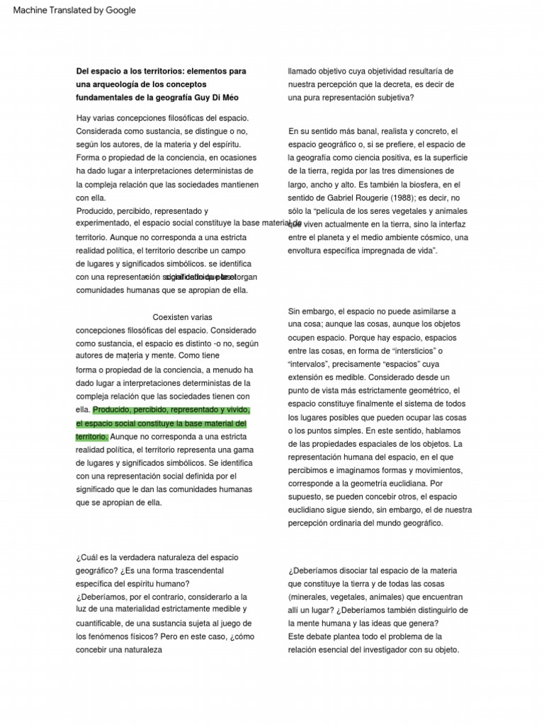 De L'espace Aux Territoires Éléments Pour Une Archéologie Des Concepts ...