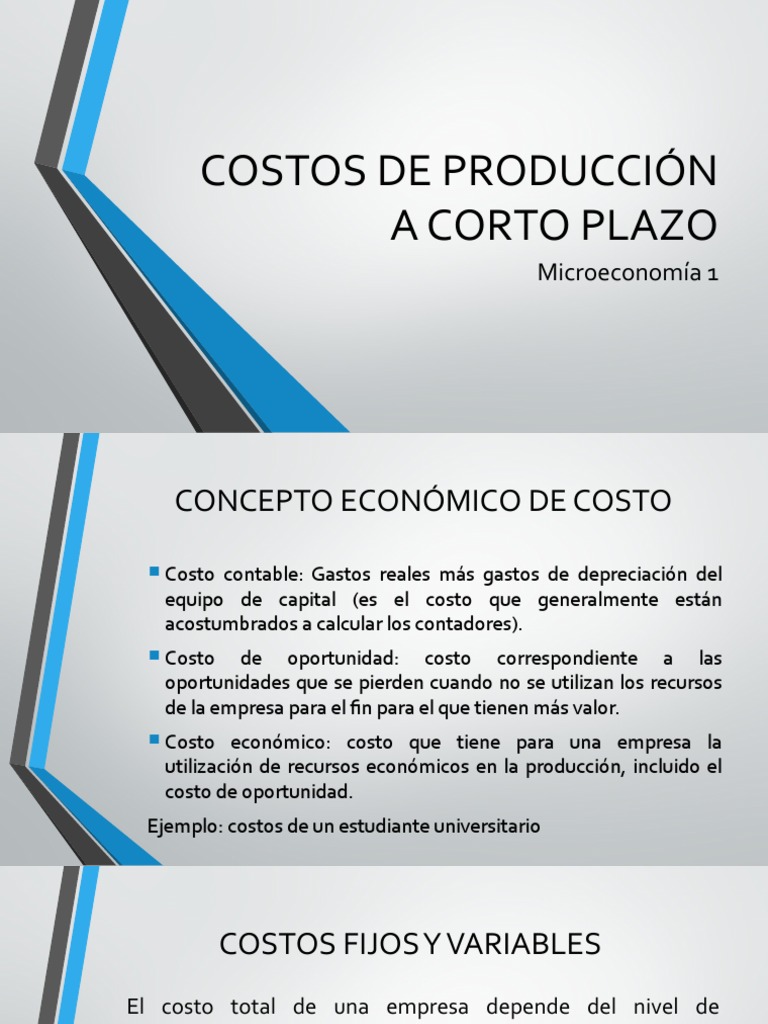Costos de La Producción A Corto Plazo | PDF | Costo marginal | Economias