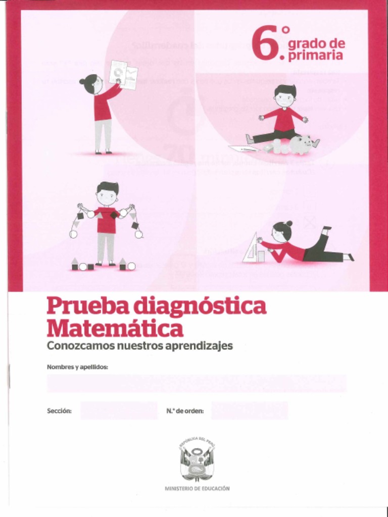 Prueba Diagnóstica de Matemática 6to Grado Primaria | PDF