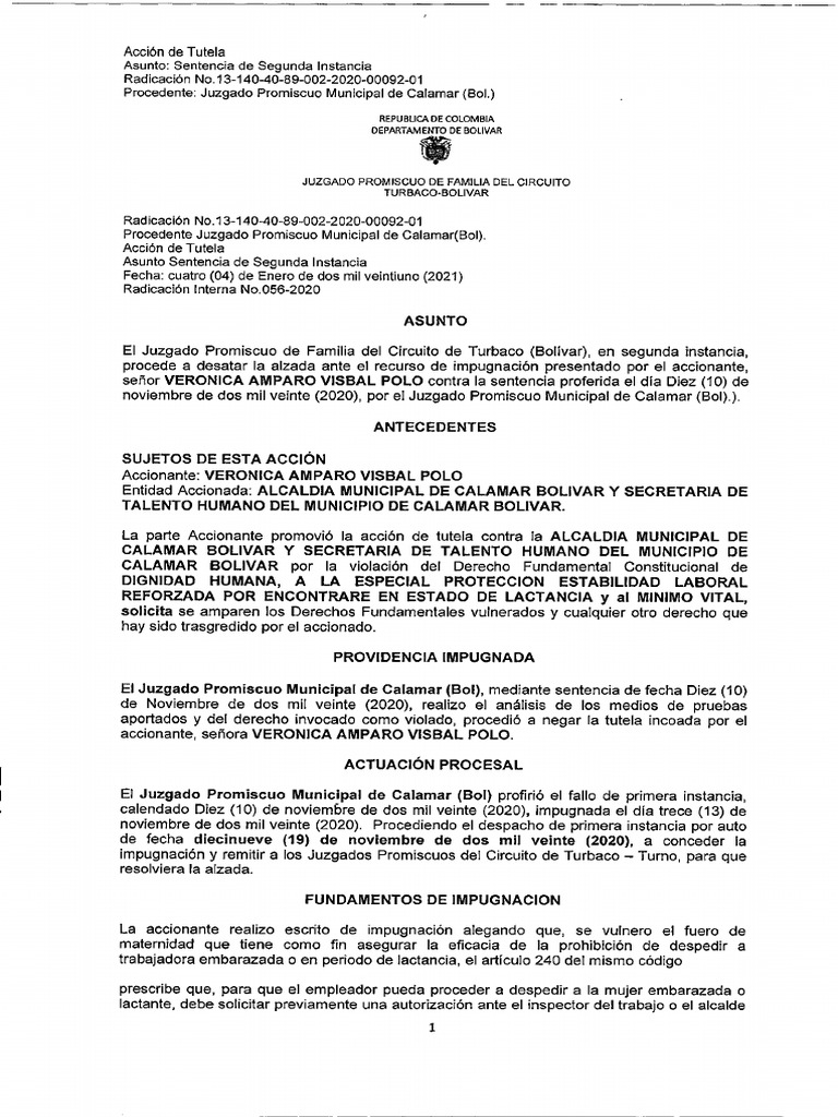 Ejemplo para Impugnar Accion de Tutela | PDF