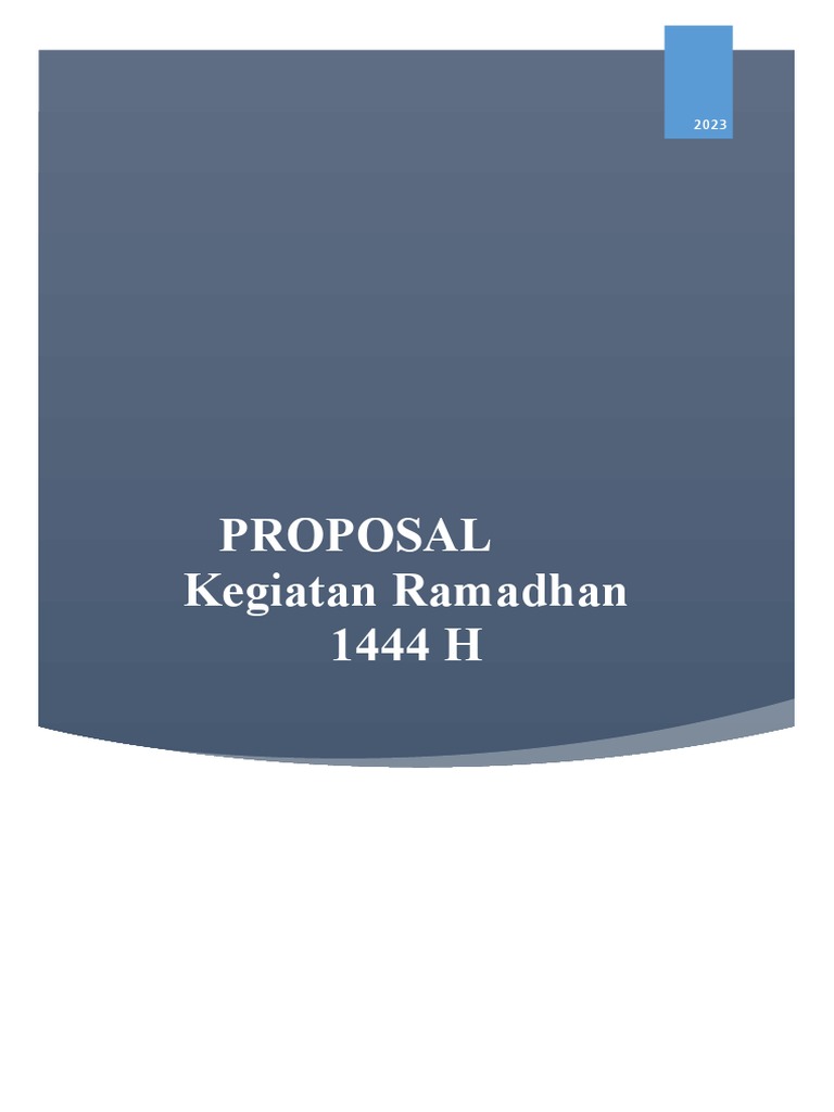 Proposal Kegiatan Ramadhan 2023 | PDF | Ilmu Sosial