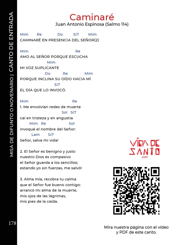 Acordes Caminare En Presencia Del Senor Canto De Entrada Para Misa De