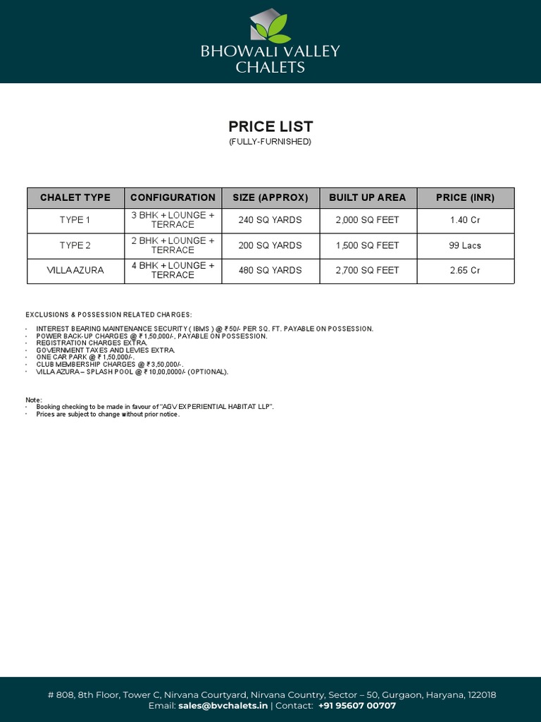 BVC Price List (V 6.2) (Aepl) | PDF