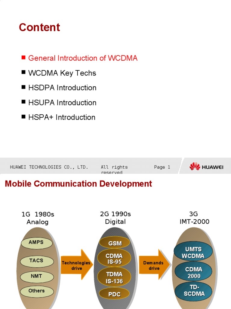 1.WCDMA Basic Principle Introduction | PDF | High Speed Packet Access ...