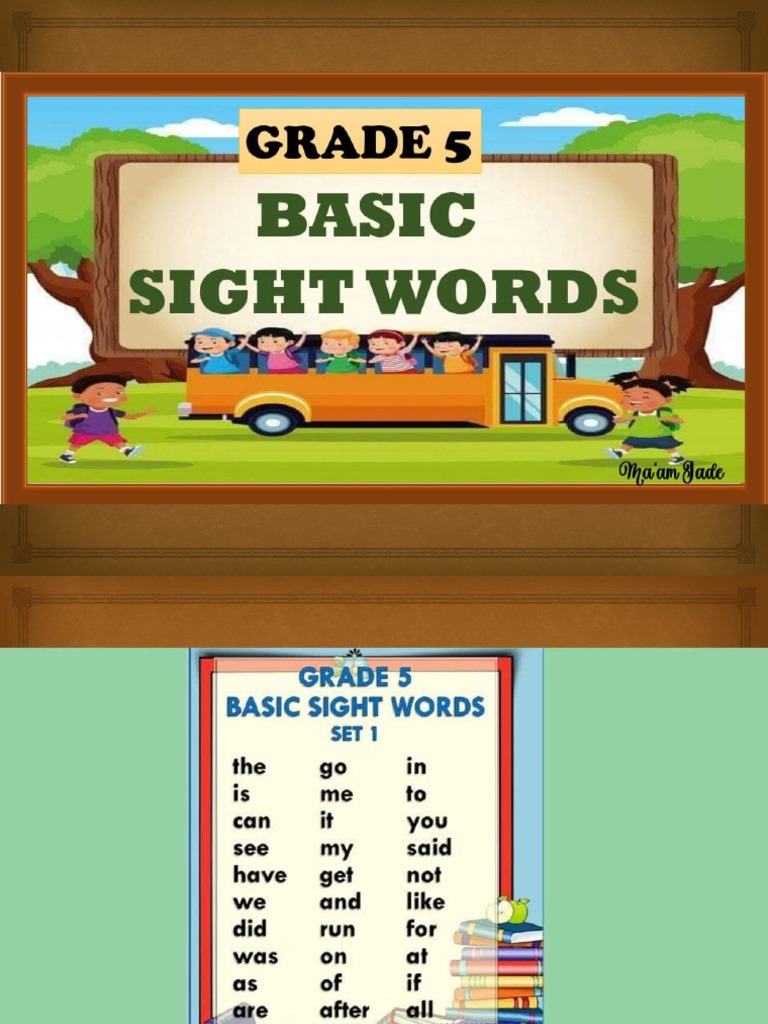 g5 PPT Basic Sight Words | PDF