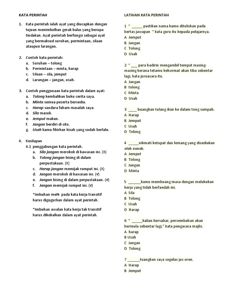 Kata Perintah | PDF