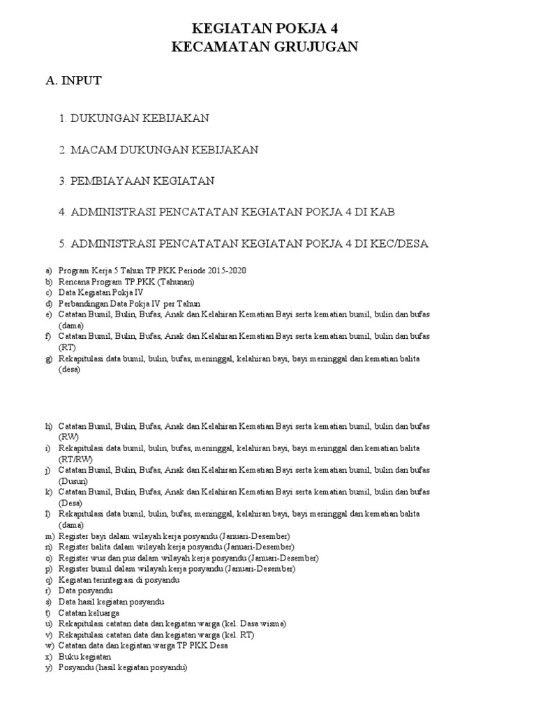 Kegiatan Pokja 4 1 | PDF