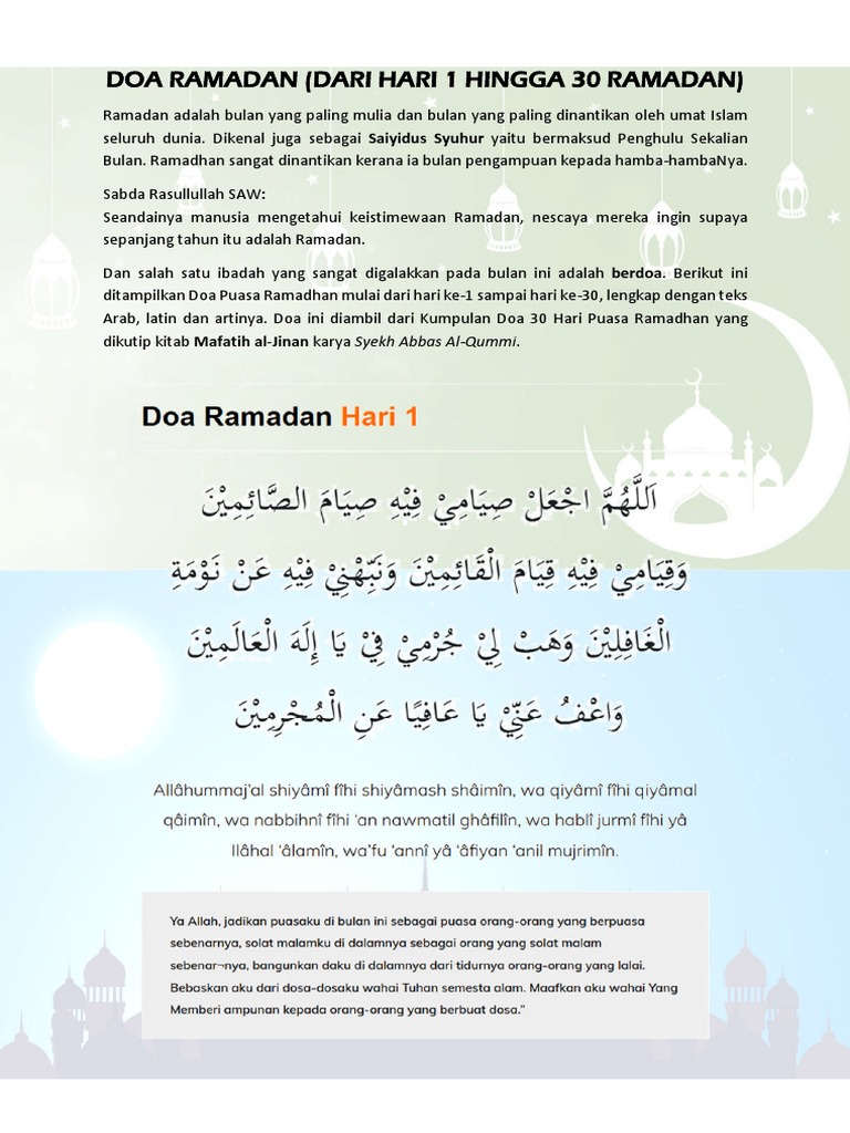 Doa Ramadan: 30 Hari Penuh Berkah | PDF | Perjalanan | Sejarah
