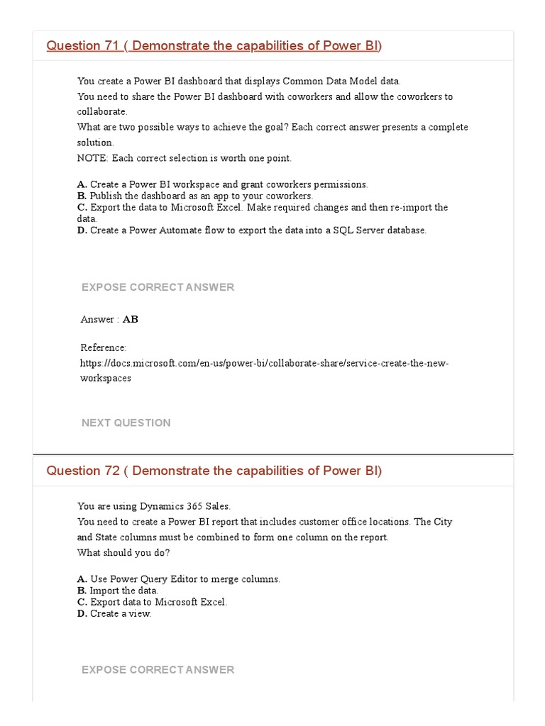 Microsoft PL-900 Exam - Questions and Answers - CertLibrary - Com-Pg8 | PDF | Mobile App ...