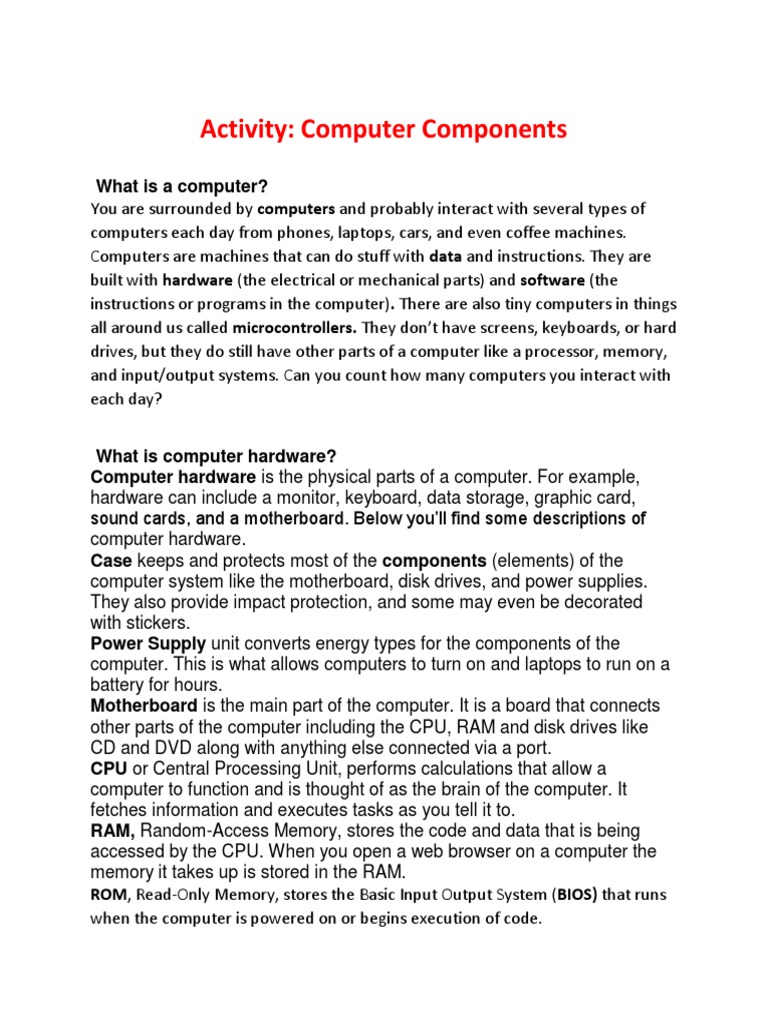 Exploring Computer Components Through Hands-On Design | PDF | Computer Hardware | Random Access ...