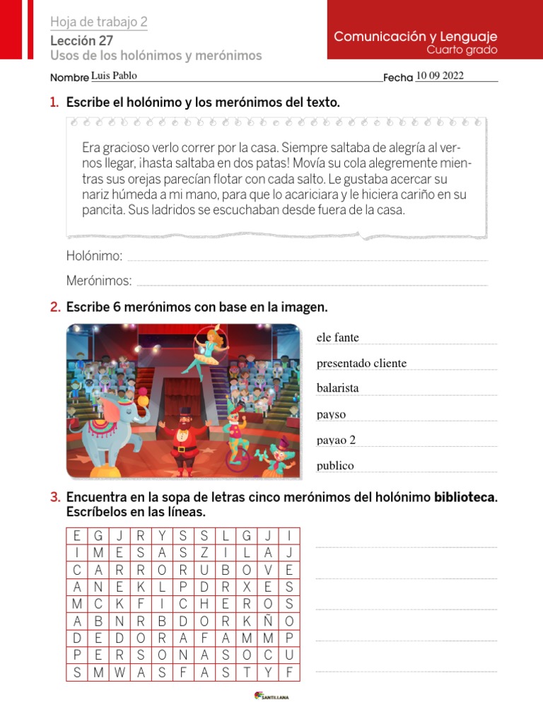 Leccion 27 Hoja 2 | PDF | Estudios de idiomas extranjeros | Ficción general