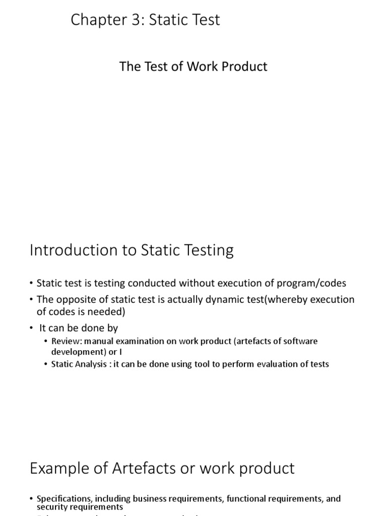 Chapter 3 Static Test | PDF | Information Technology Management ...