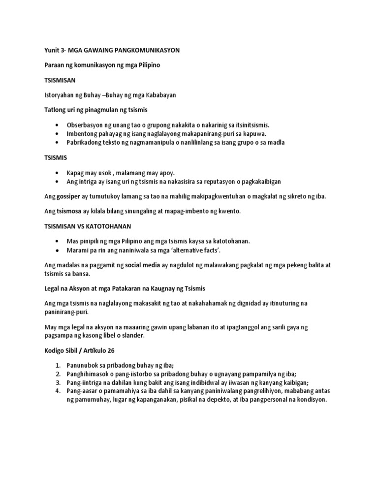 Yunit 3 | PDF