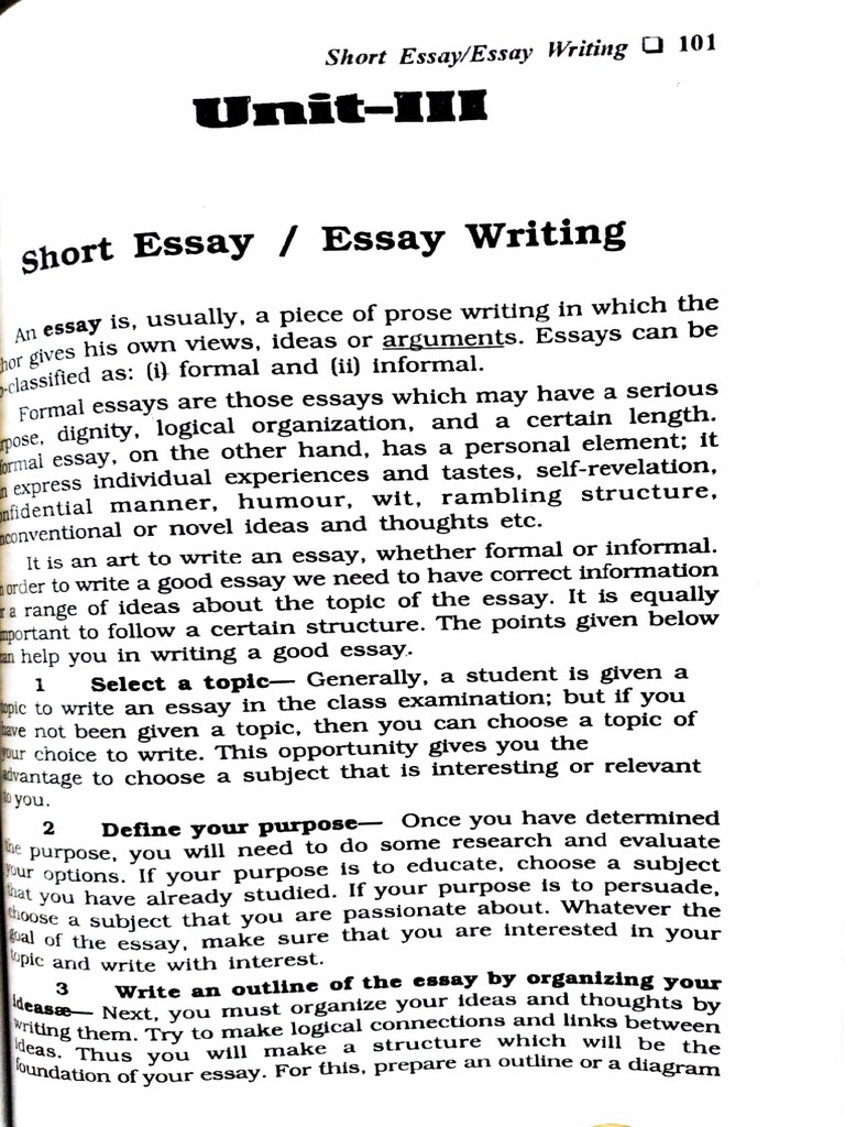 Guide to Short Essay Writing | PDF | Essays | Online Chat