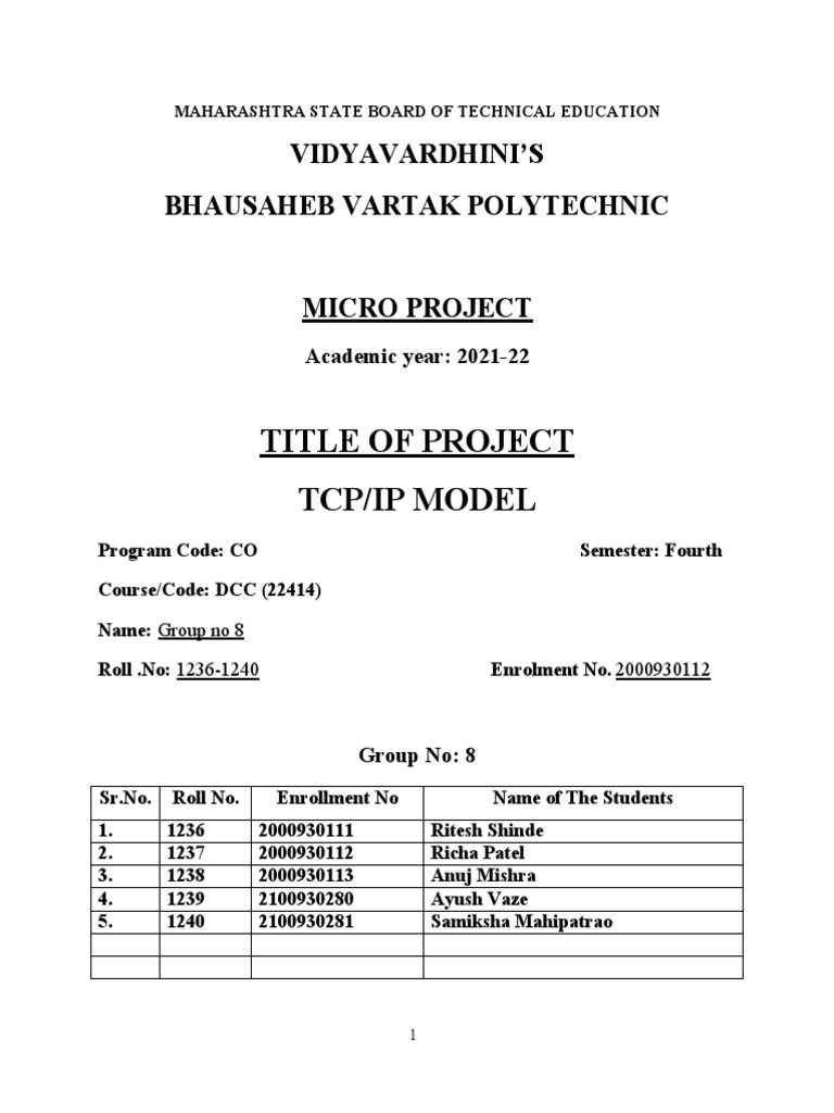 1167 - DCC MicroProject (1) - 1 | PDF | Internet Protocol Suite ...