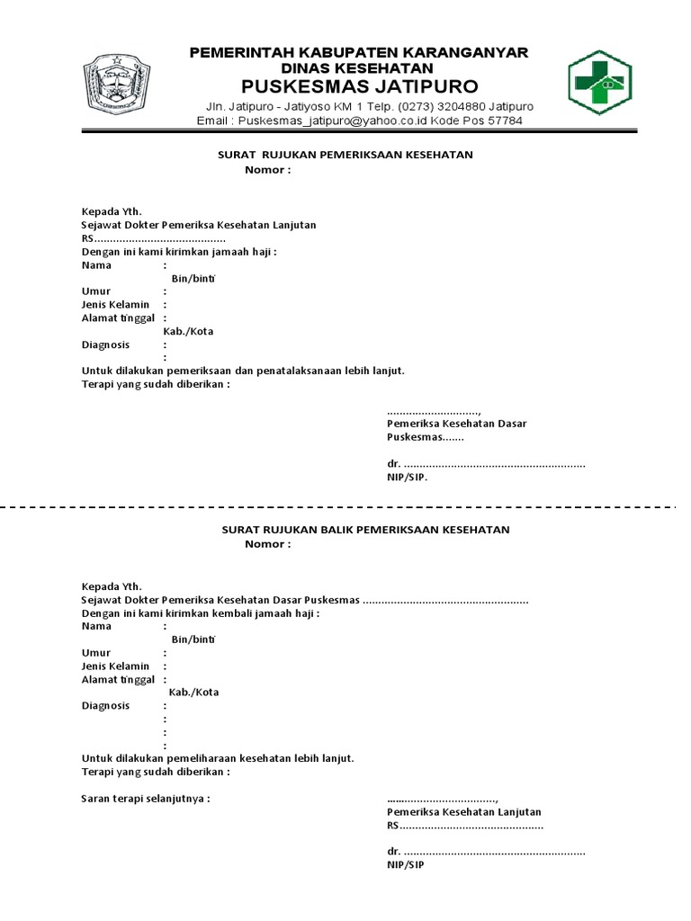 SURAT RUJUKAN Calon Jemaah Haji | PDF
