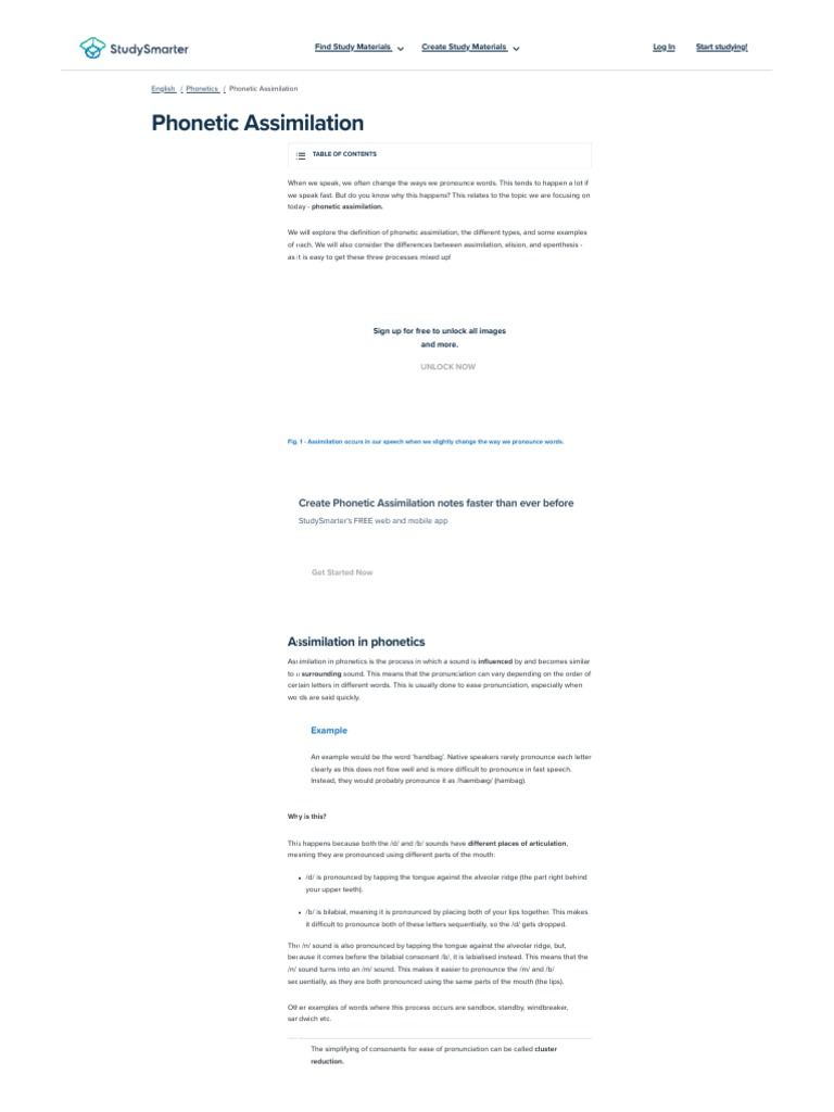 Phonetic Assimilation - Types and Examples - StudySmarter | PDF ...