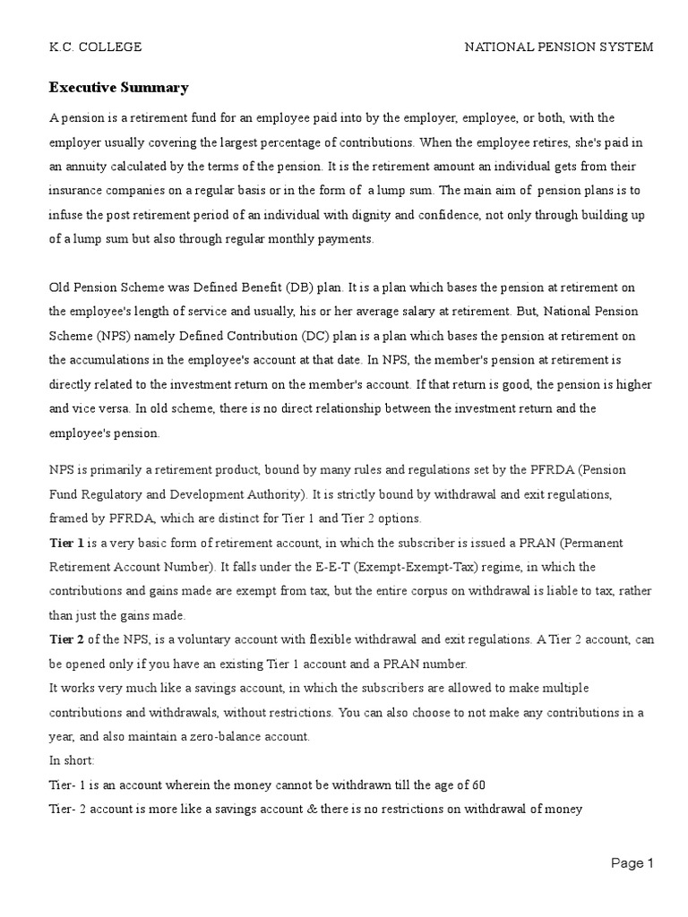 National Pension System Overview | PDF | Cost Of Living | Pension