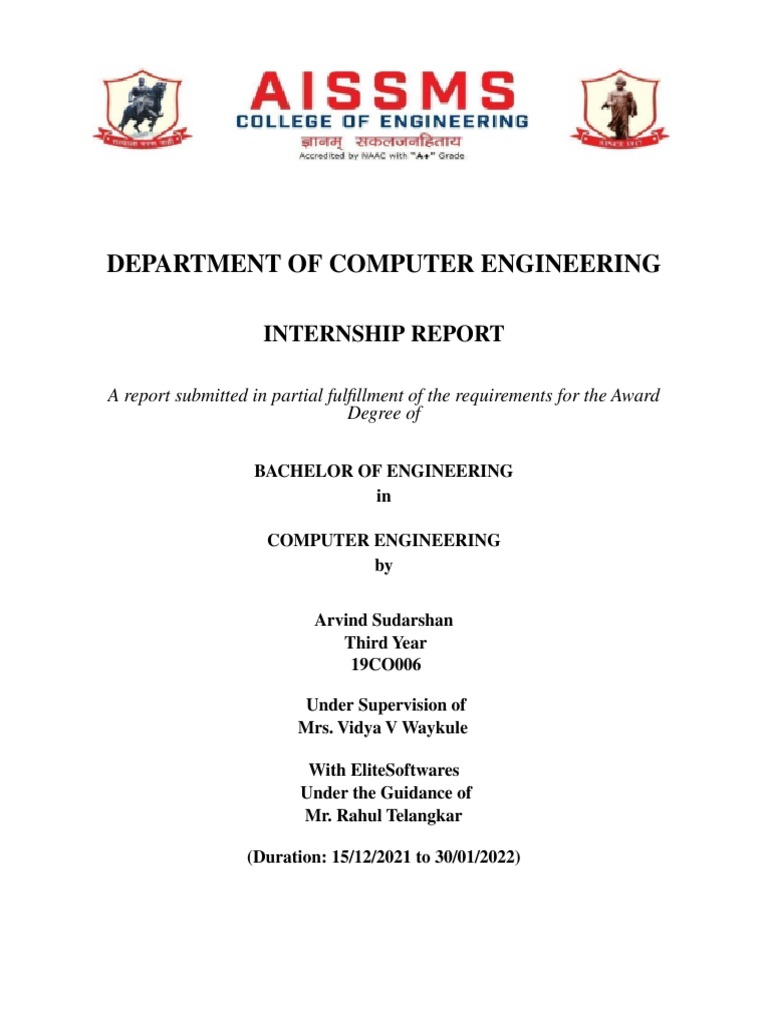 19CO006 Arvind Sudarshan Internship Report | PDF | Databases | Enterprise Resource Planning