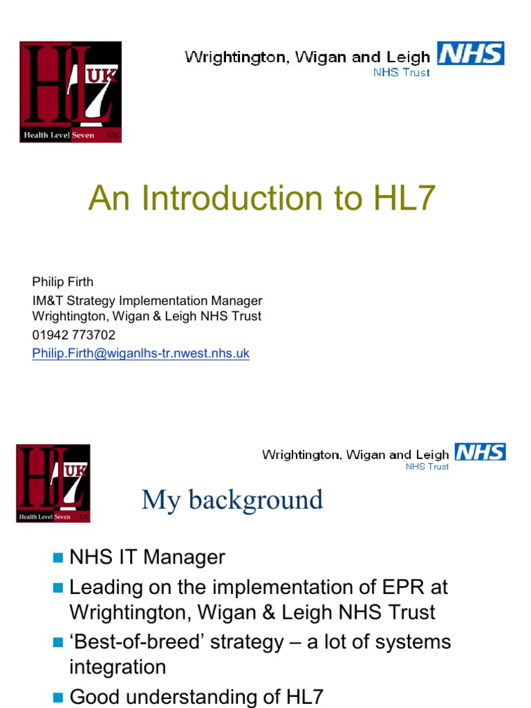 HL7 Presentation v2 | PDF