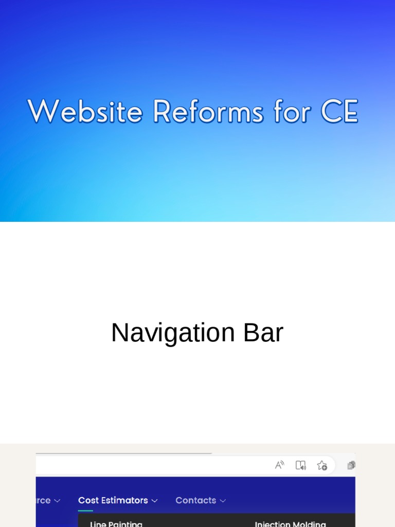 Website Reforms for CE: Proposed Changes to Navigation, Content, Images ...