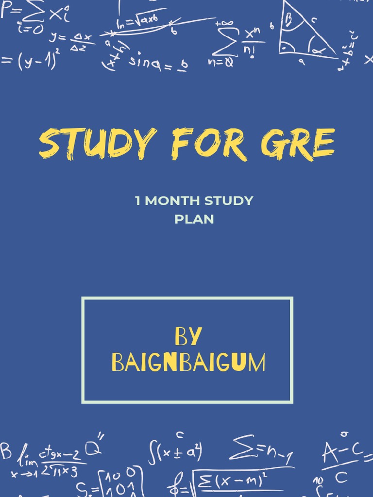GRE Study Plan BaignBaigum | PDF | Triangle | Graduate Record Examinations