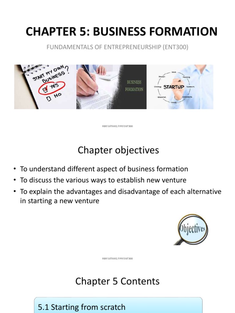 Chapter 5: Business Formation: Fundamentals of Entrepreneurship (Ent300) | PDF | Franchising ...