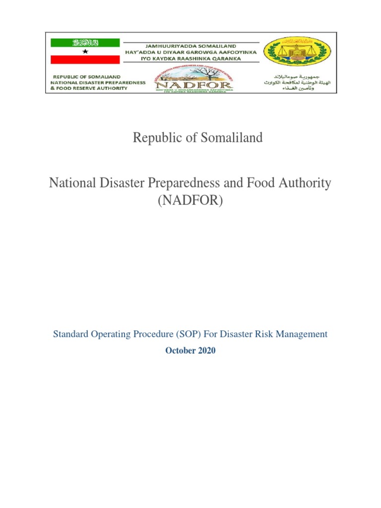 "National Disaster Response Standard Operating Procedure (SPO) " | PDF ...