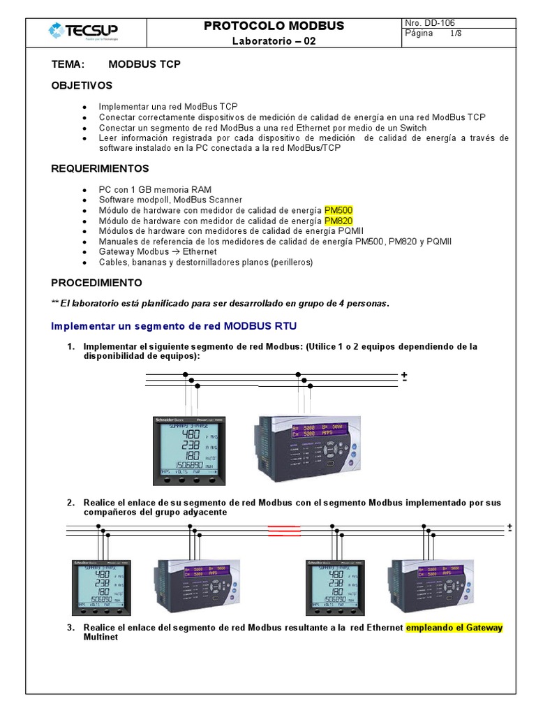 l02 Modbus 2017 1 | PDF | Protocolo de Control de Transmisión ...