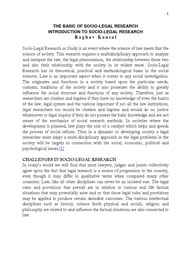 The Basic of Socio Legal Research | Download Free PDF | Science ...