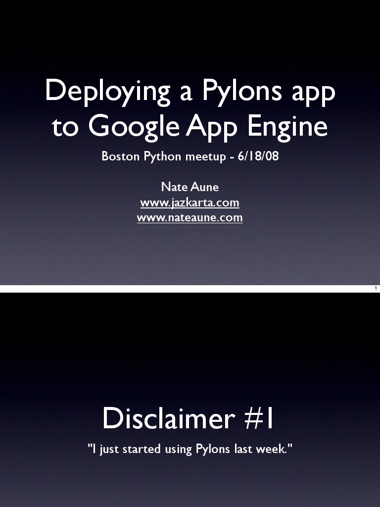Deploying A Pylons App To Google App Engine: Boston Python Meetup - 6 ...