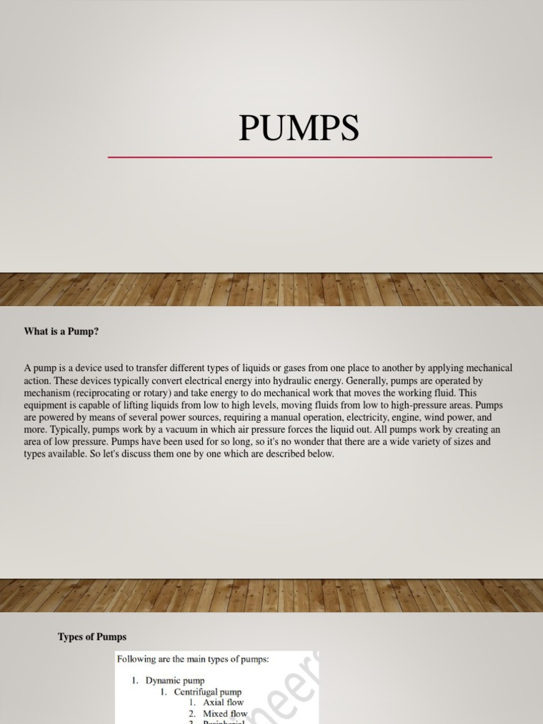 Pumps Pdf Pump Tools