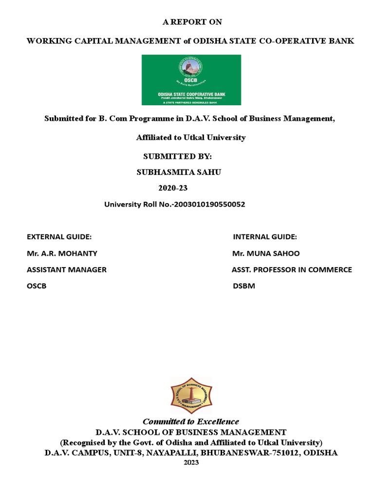 WCM Project | PDF | Working Capital | Financial Capital