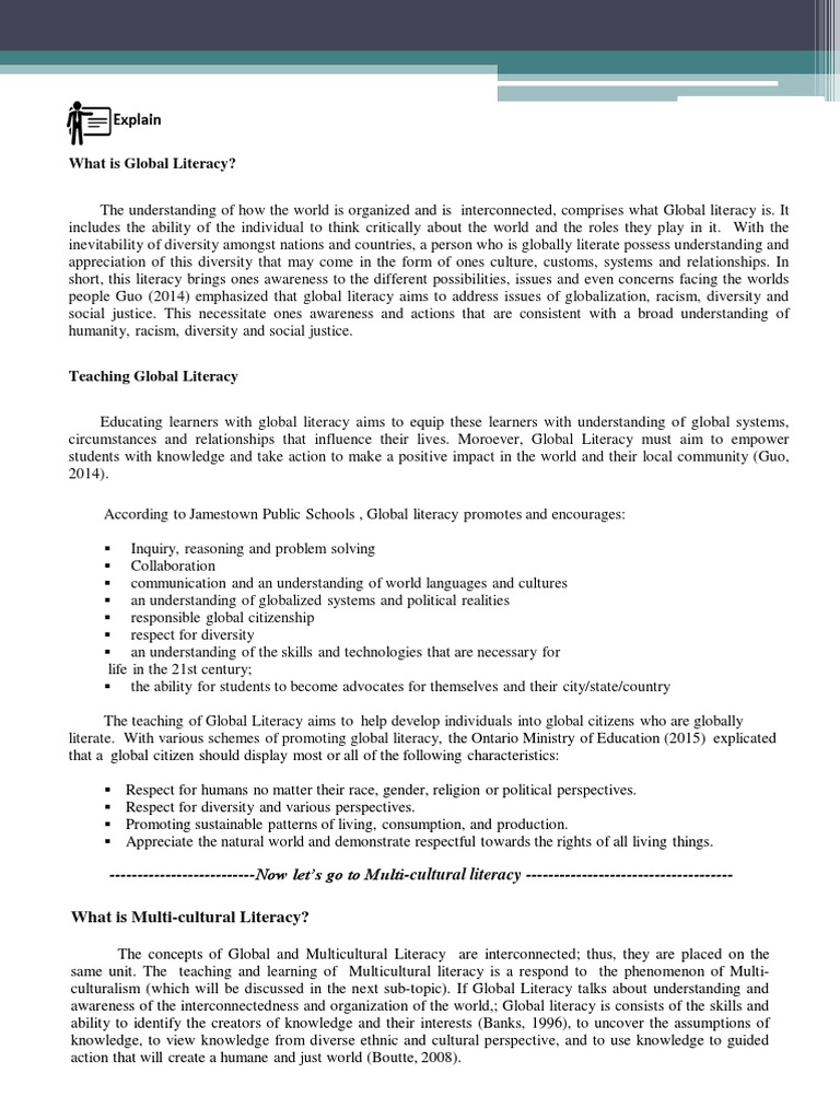 Educator's Guide to Global Literacy | PDF | Literacy | Multiculturalism