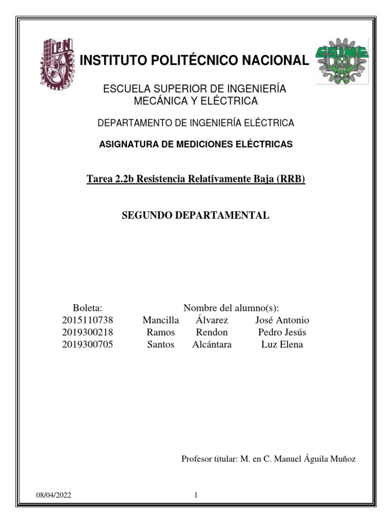 Cálculo de Resistencia Relativamente Baja | PDF | Incertidumbre ...