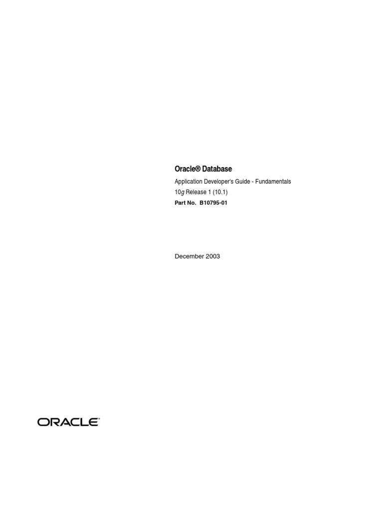 Oracle 10g Application Developers Guide Fundamentals | PDF | Pl/Sql | Sql